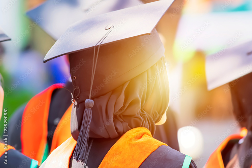 Congratulution concept,Muslim women,Graduates at university graduation ...