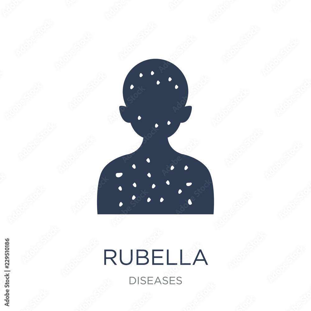 เวกเตอร์ Stock Rubella icon. Trendy flat vector Rubella icon on white ...