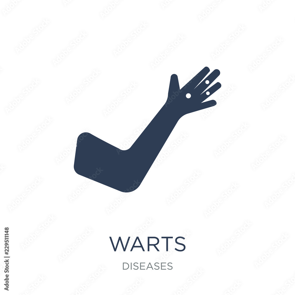 Warts icon. Trendy flat vector Warts icon on white background from ...