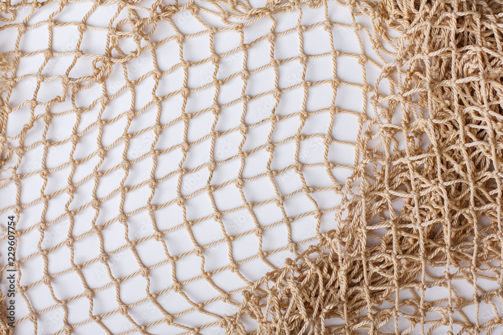 Fishnet on white background. Fishing net. Texture fishnet, seine ...
