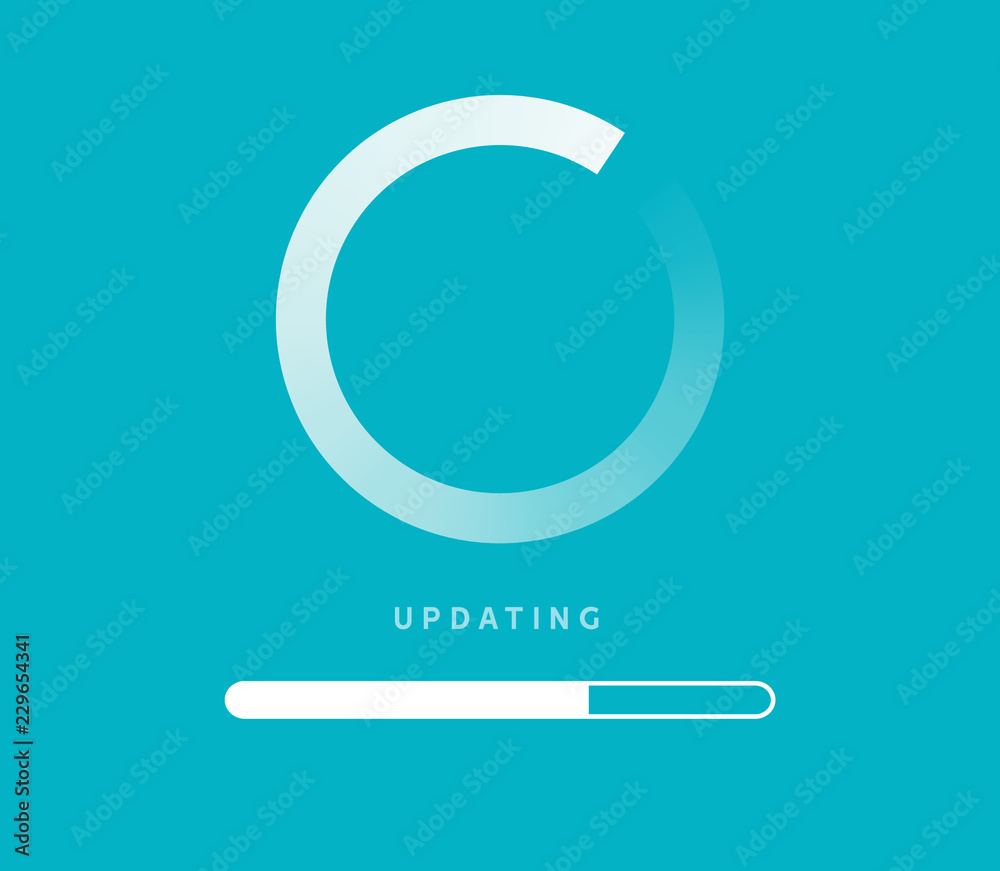 System Software Update Or Upgrade Application Loading Process Symbol Web Screen Vector