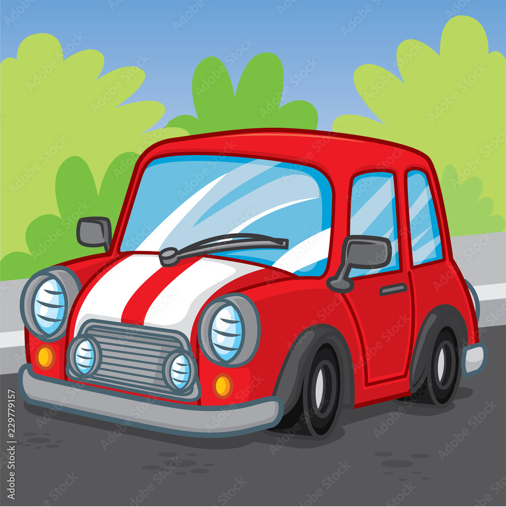 Mini car cartoon, cartoon cute Stock Vector | Adobe Stock