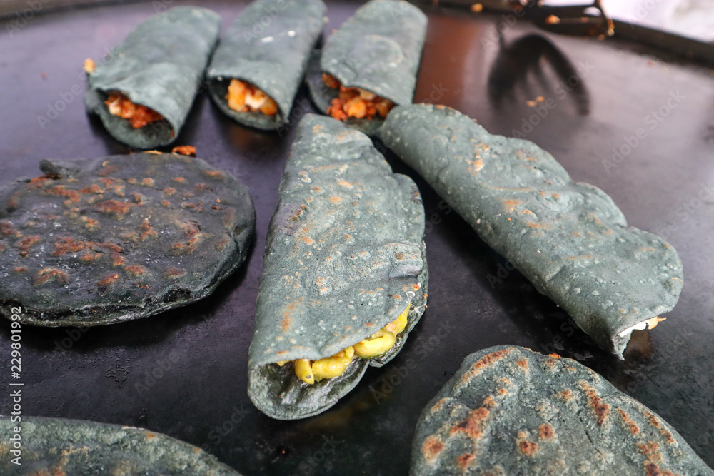 Cooking Mexican Street Food - Tlacoyos, Quesadillas, Gorditas made with ...