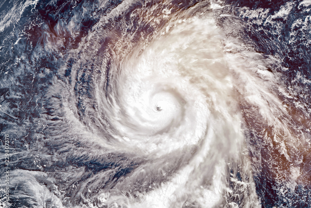 Super Typhoon Yutu, strongest storm on Earth in 2018. Satellite view ...