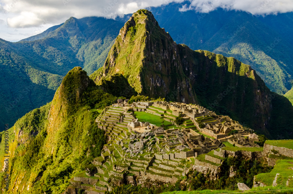 The Classic photo of Machu Picchu with the face looking up and the ...