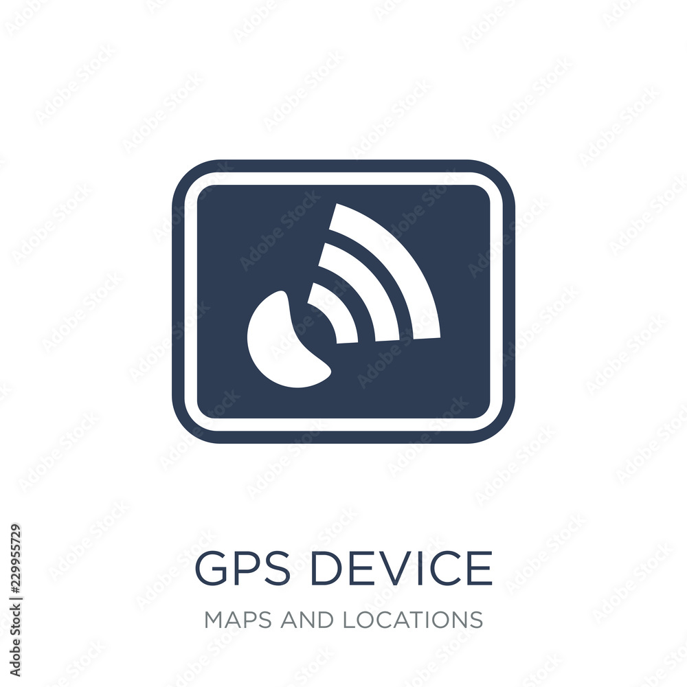 Gps device icon. Trendy flat vector Gps device icon on white background ...