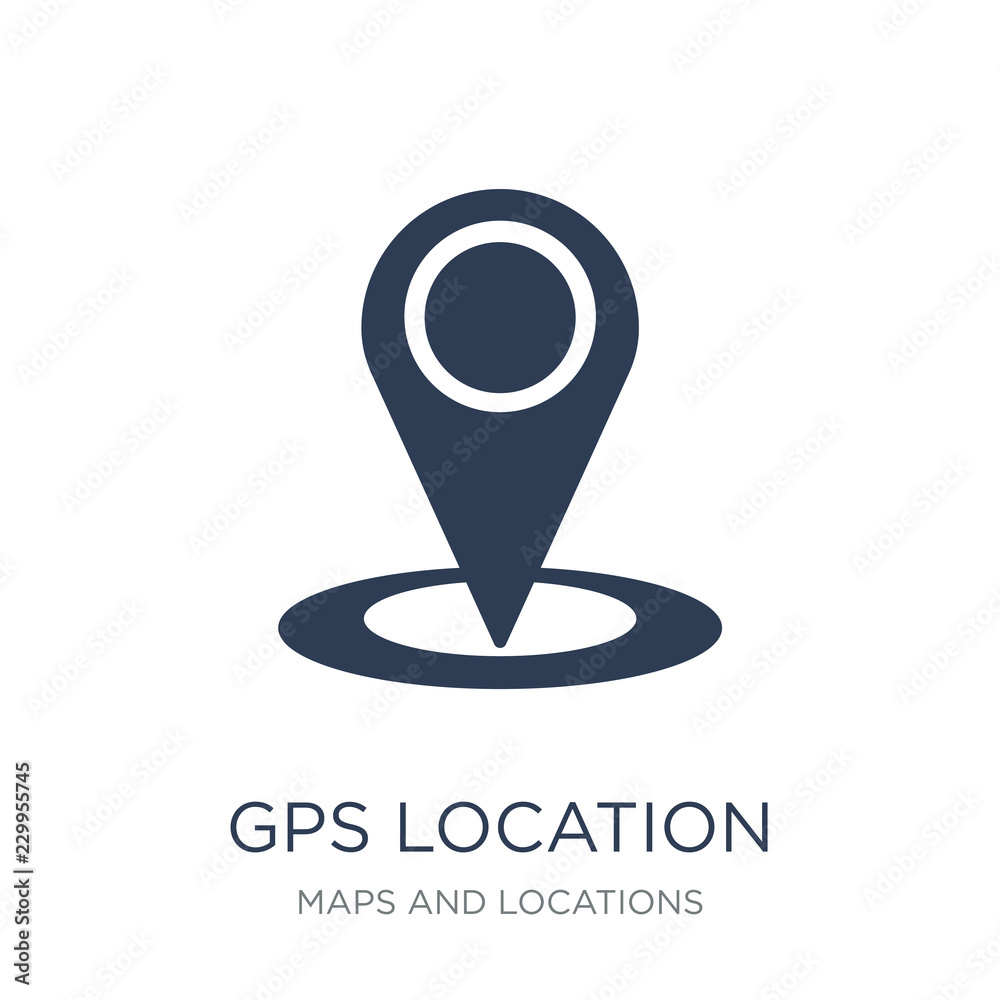 GPS Location icon. Trendy flat vector GPS Location icon on white ...