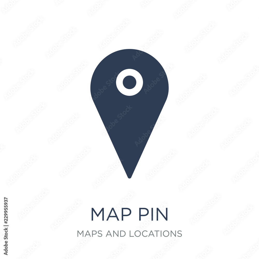 Map Pin icon. Trendy flat vector Map Pin icon on white background from ...