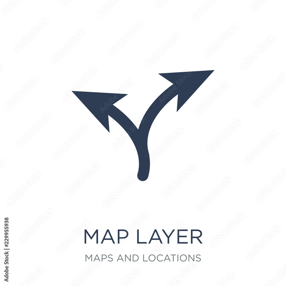 Map Layer icon. Trendy flat vector Map Layer icon on white background ...