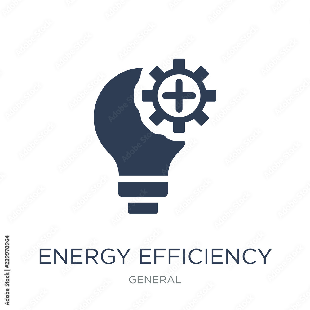 energy efficiency icon. Trendy flat vector energy efficiency icon on white background from ...