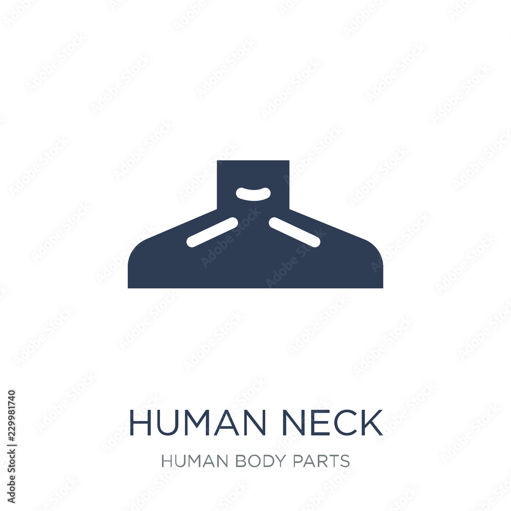 Human Neck icon. Trendy flat vector Human Neck icon on white background ...