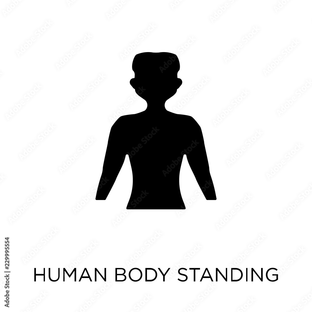 Vector de Stock Human body standing black icon. Human body standing ...