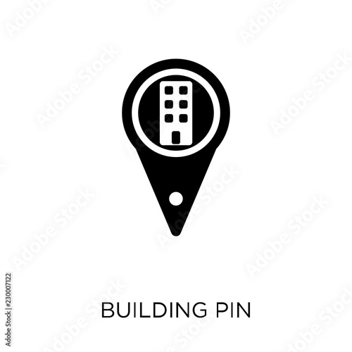 Building Pin icon. Building Pin symbol design from Maps and locations ...
