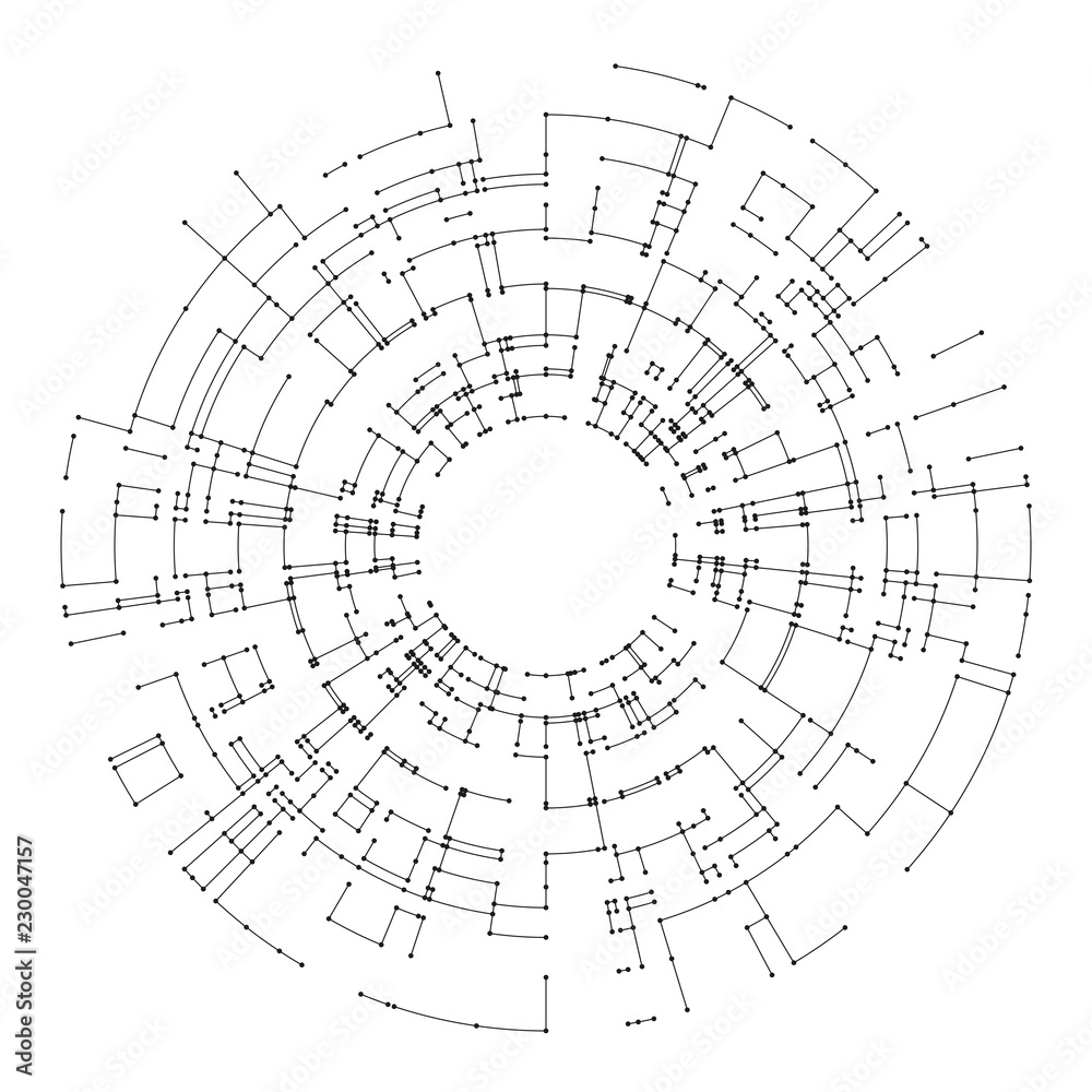 Connecting lines and dots on white background. Abstract network ...