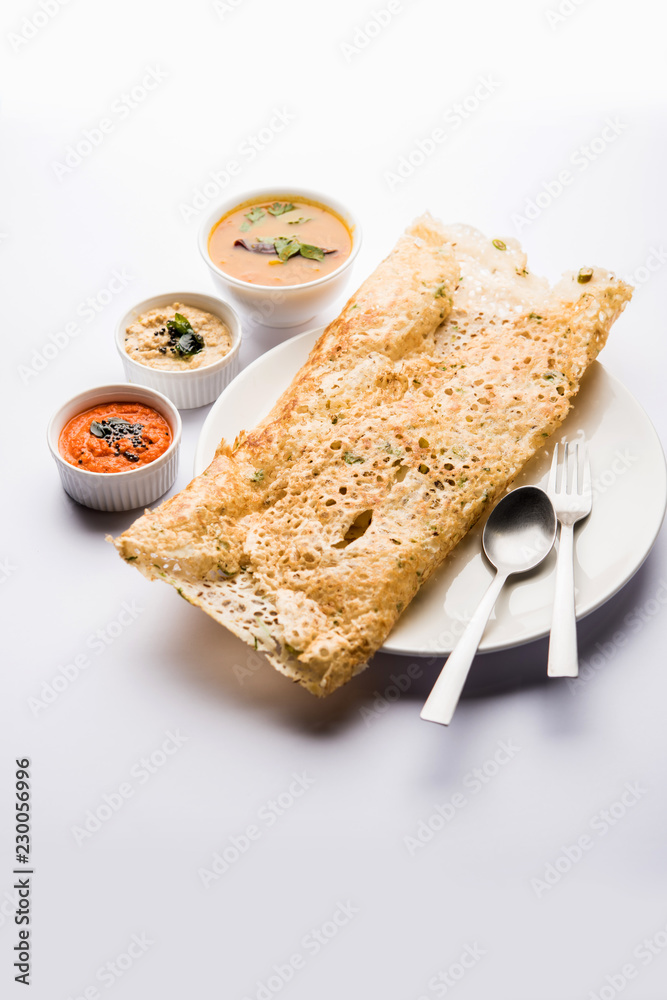 Onion rava masala dosa is a South Indian instant breakfast served with ...