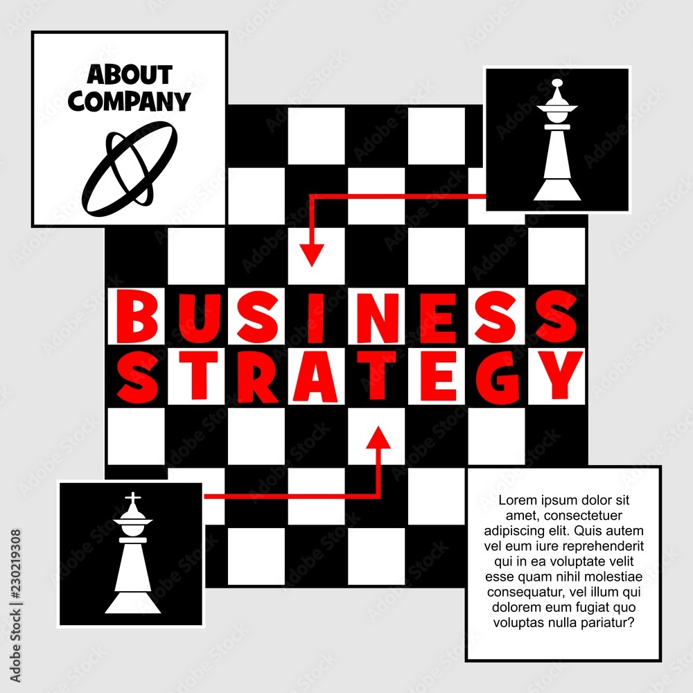 Business strategy banner. Chess metaphor with king figure and ...