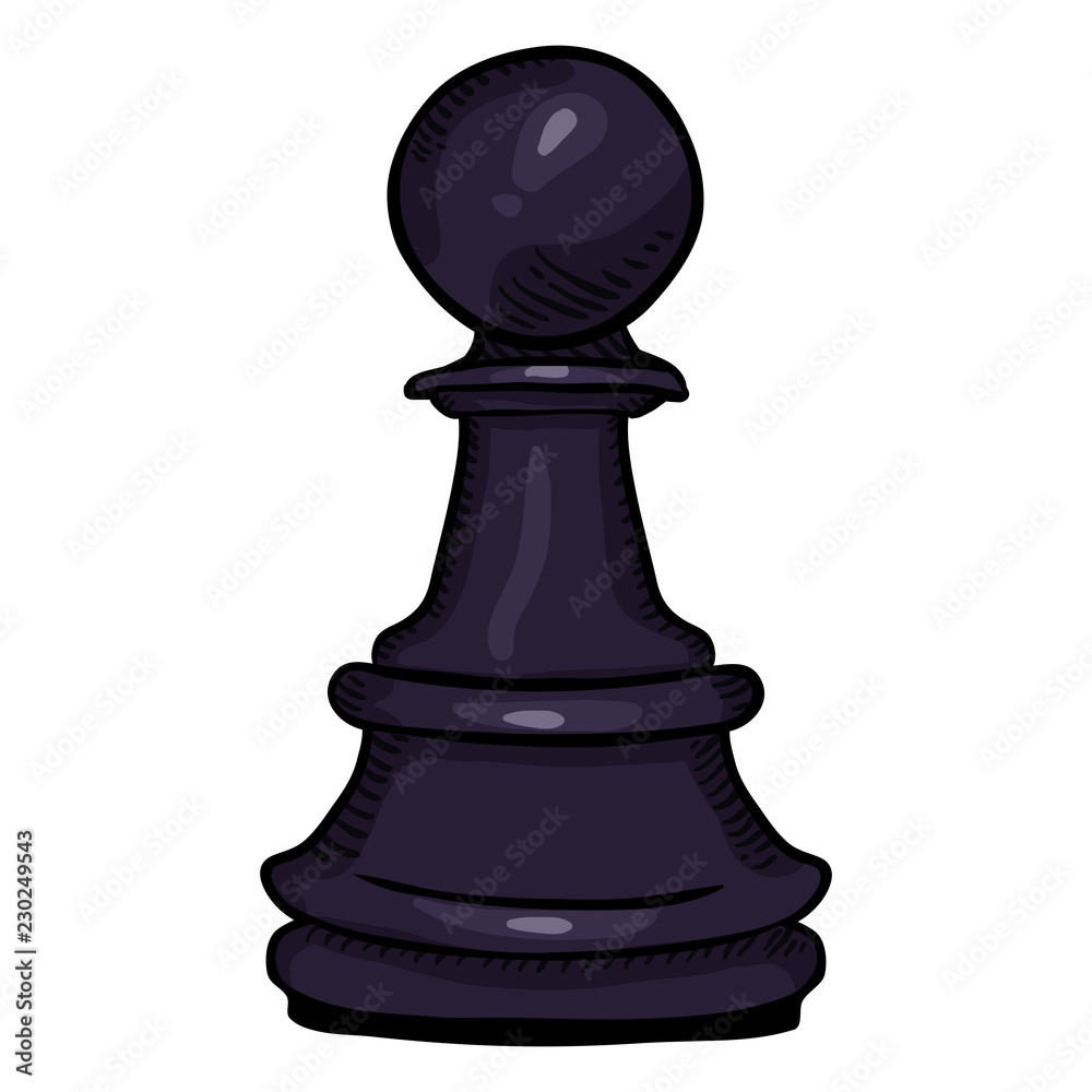 Vector Single Cartoon Illustration - Black Pawn Chess Figure. Stock ...