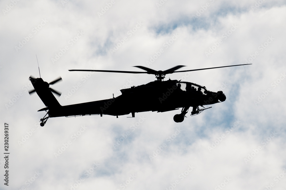 AH-64 Apache helicopter silhouette Stock Photo | Adobe Stock