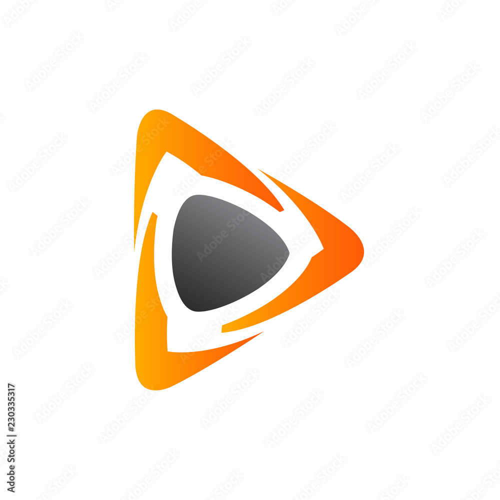 Vector play icon. Video application icon design template. Music player ...