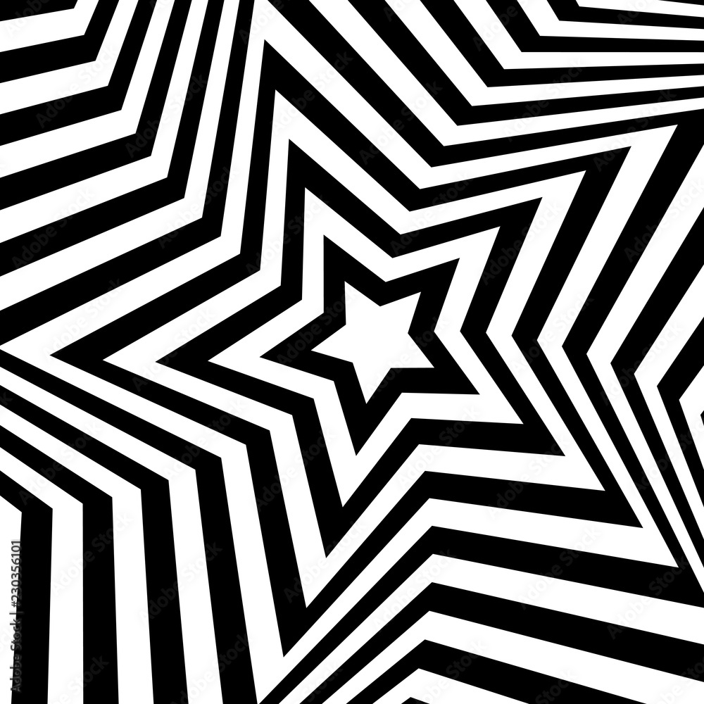 Vector op art star background. Optical illusion. Vector op art b Stock ...