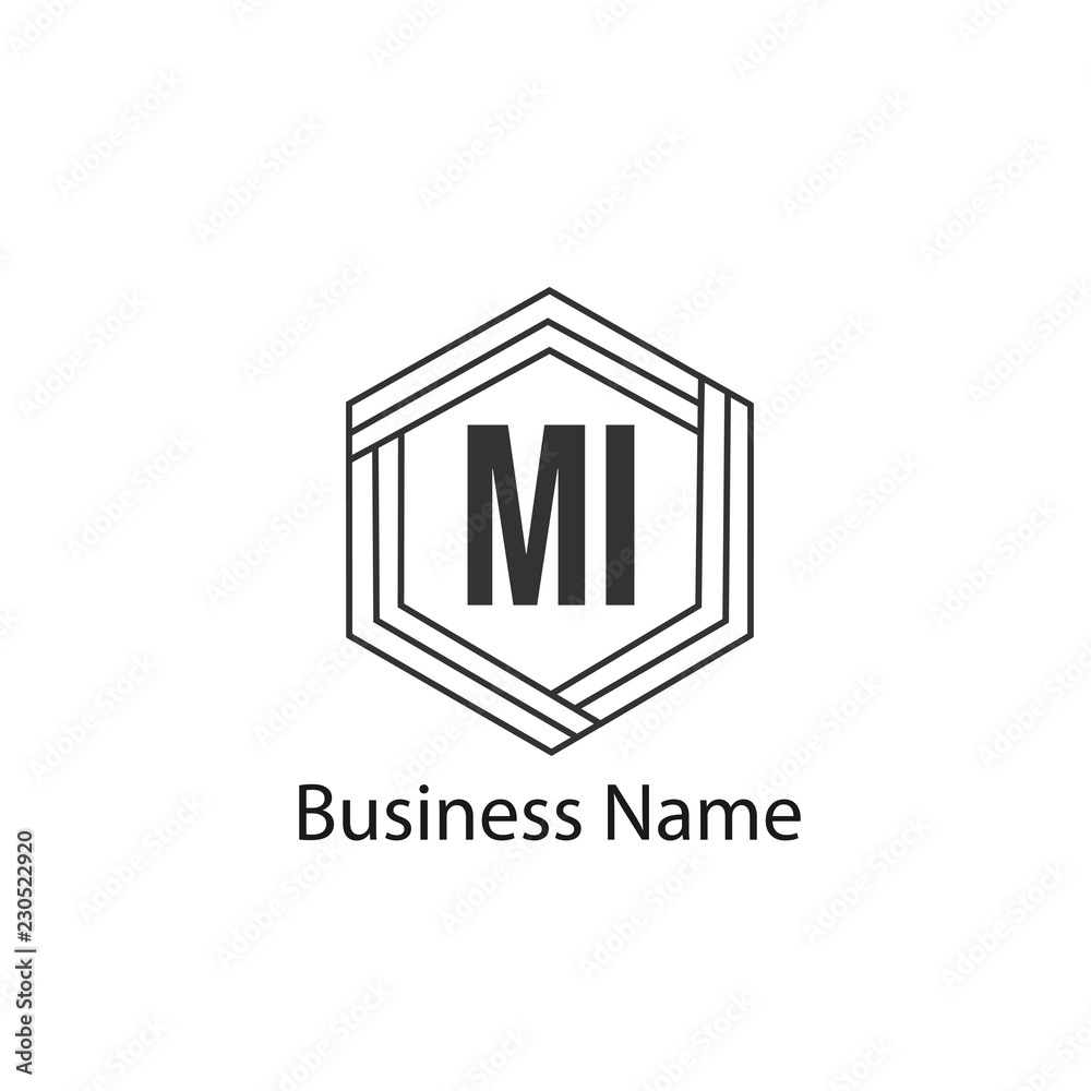 Initial Letter MI Logo Template Design Stock Vector | Adobe Stock