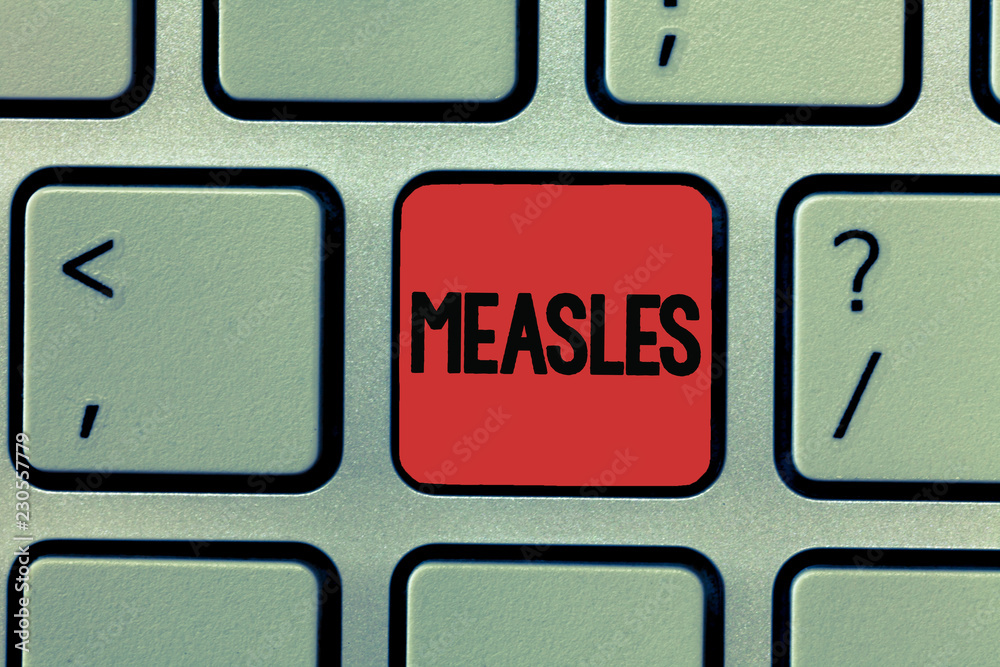 Writing note showing Measles. Business photo showcasing Infectious ...