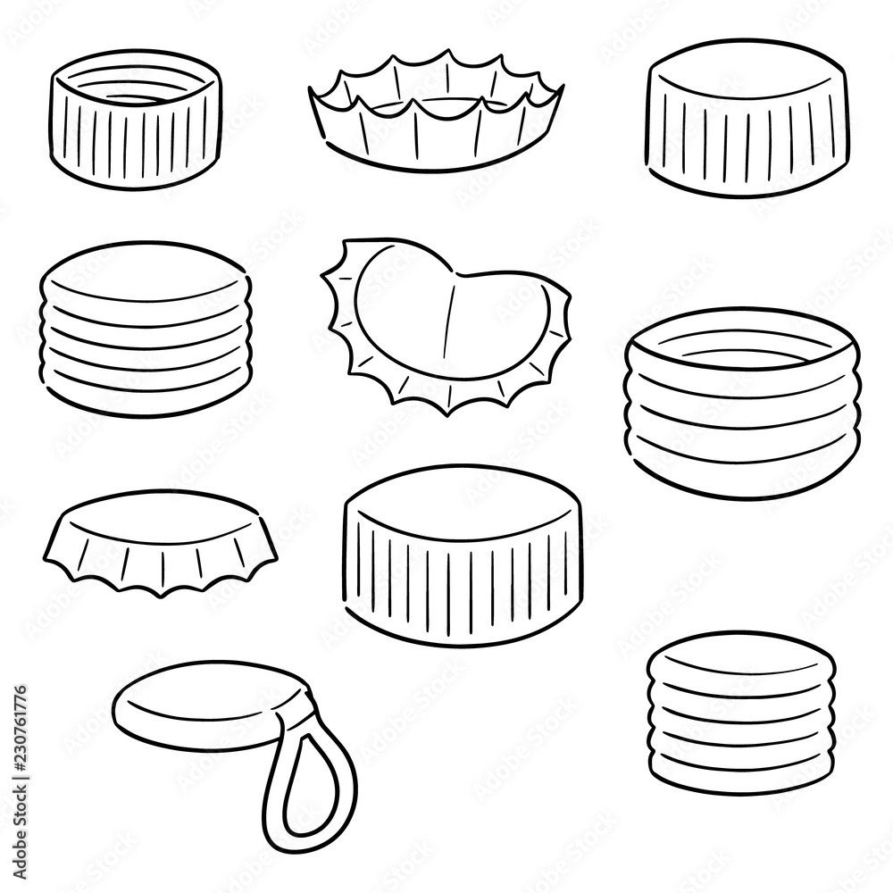 vector set of bottle cap Stock Vector | Adobe Stock
