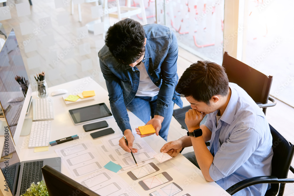 Programer Team working development software with UX UI project in ...