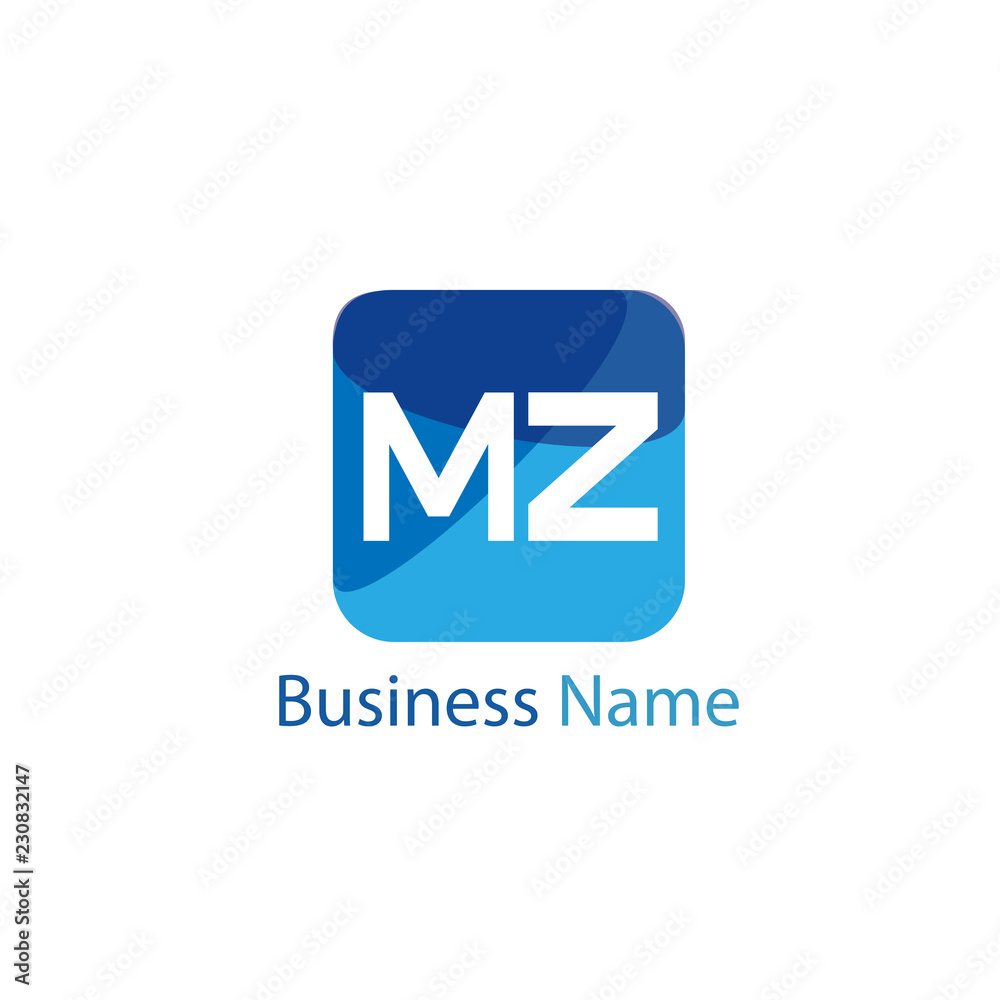 Initial Letter MZ Logo Template Design Stock Vector | Adobe Stock