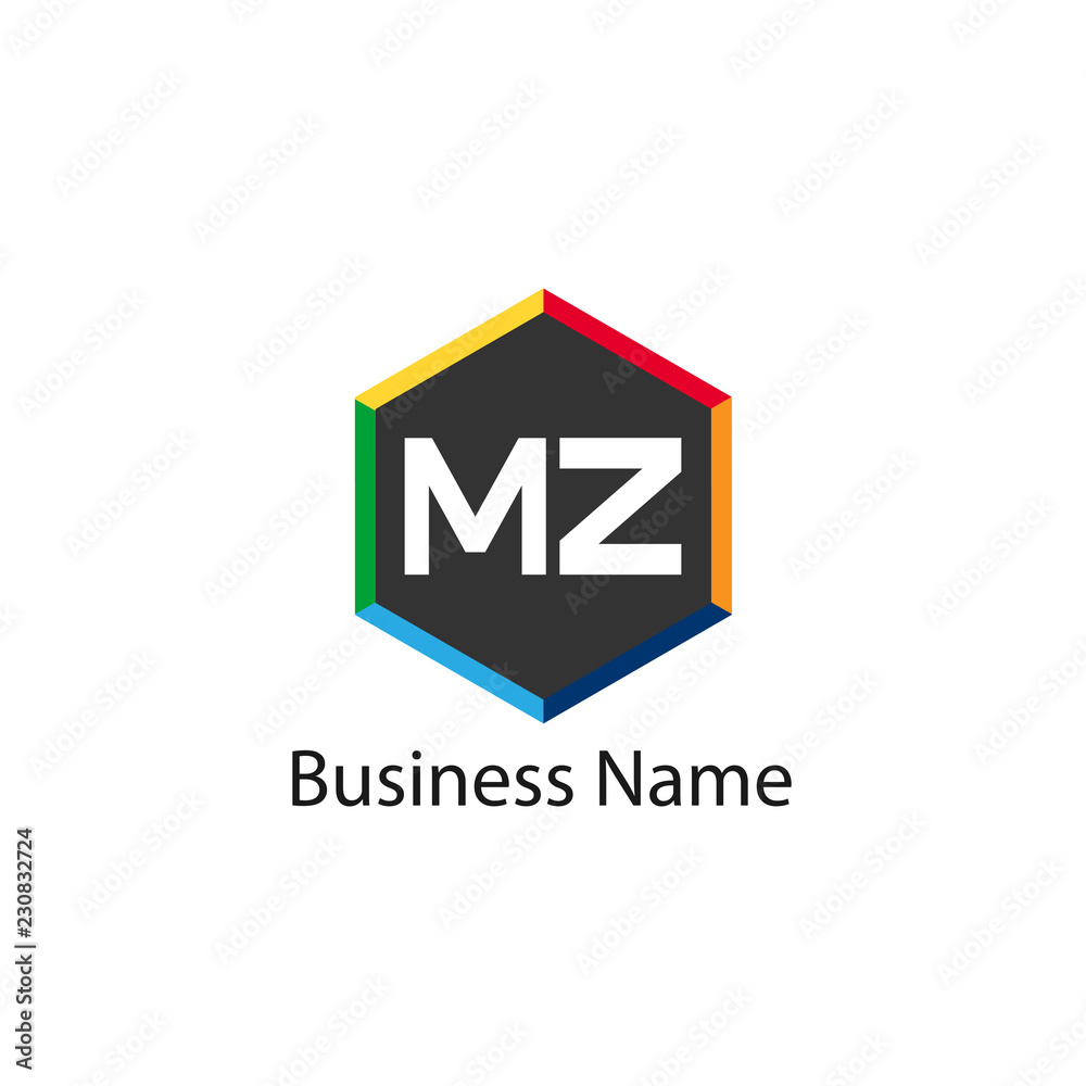 Initial Letter MZ Logo Template Design Stock Vector | Adobe Stock