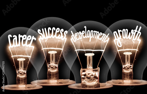 Light bulbs concept - Career, Success, Development, Growth Stock Photo ...