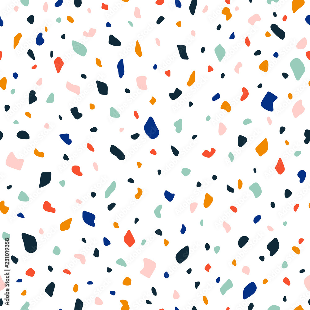 Colorful terrazzo seamless texture Stock Vector | Adobe Stock