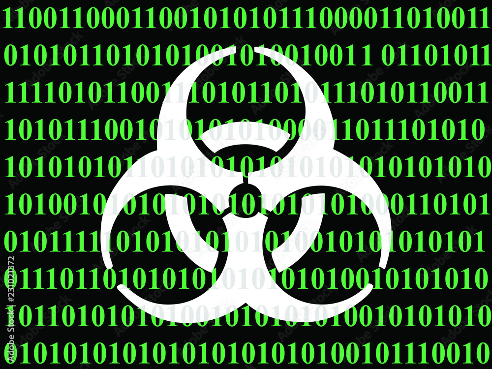 Vector Illustration Concept Art of A Virus Program or Infected File or ...