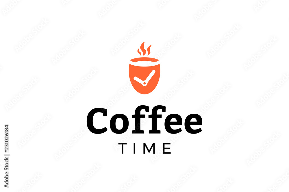 Coffee time logo template with type of abstract logo can use for ...