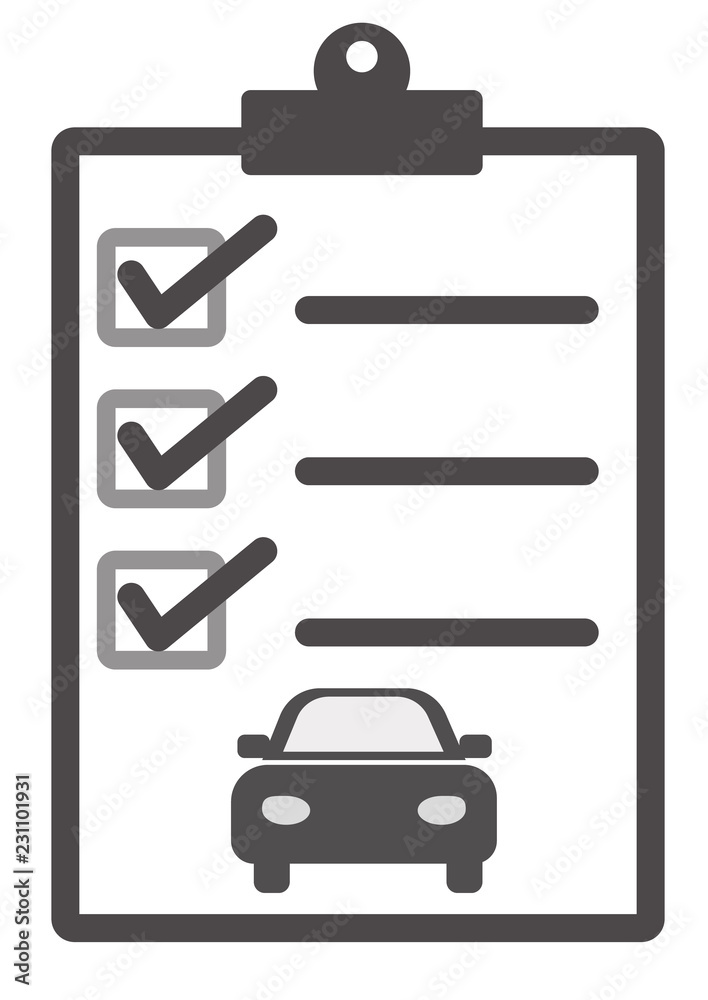 car maintenance list icon on white background. flat style. car service ...