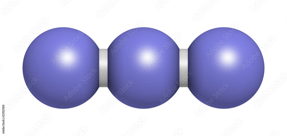 Azide anion, chemical structure. Azide salts are used in detonators and ...