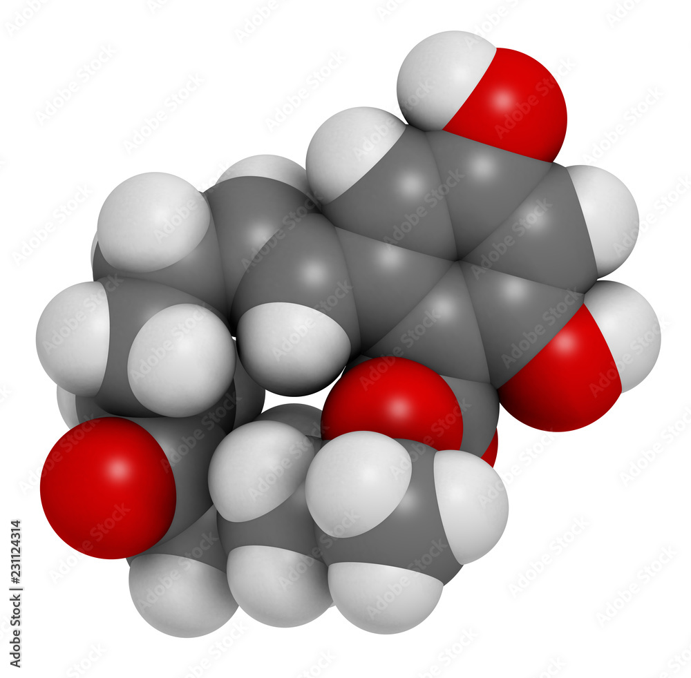 Zearalenone (ZEN) mycotoxin molecule. Produced by some Fusarium and ...