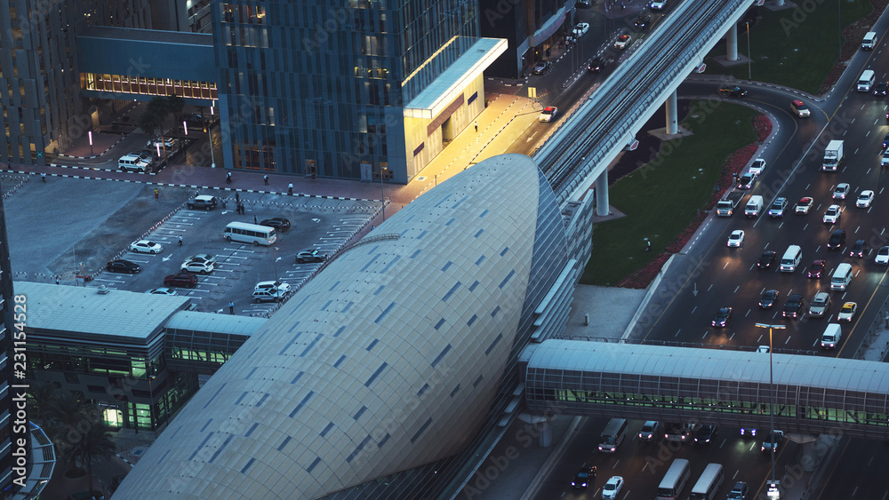 Urban transport is a top view. Highway and underground railway ...