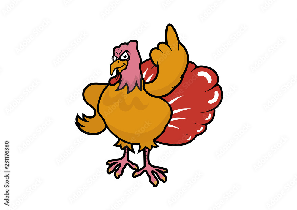 Turkey with raised middle finger vector. Funny Thanksgiving vector ...