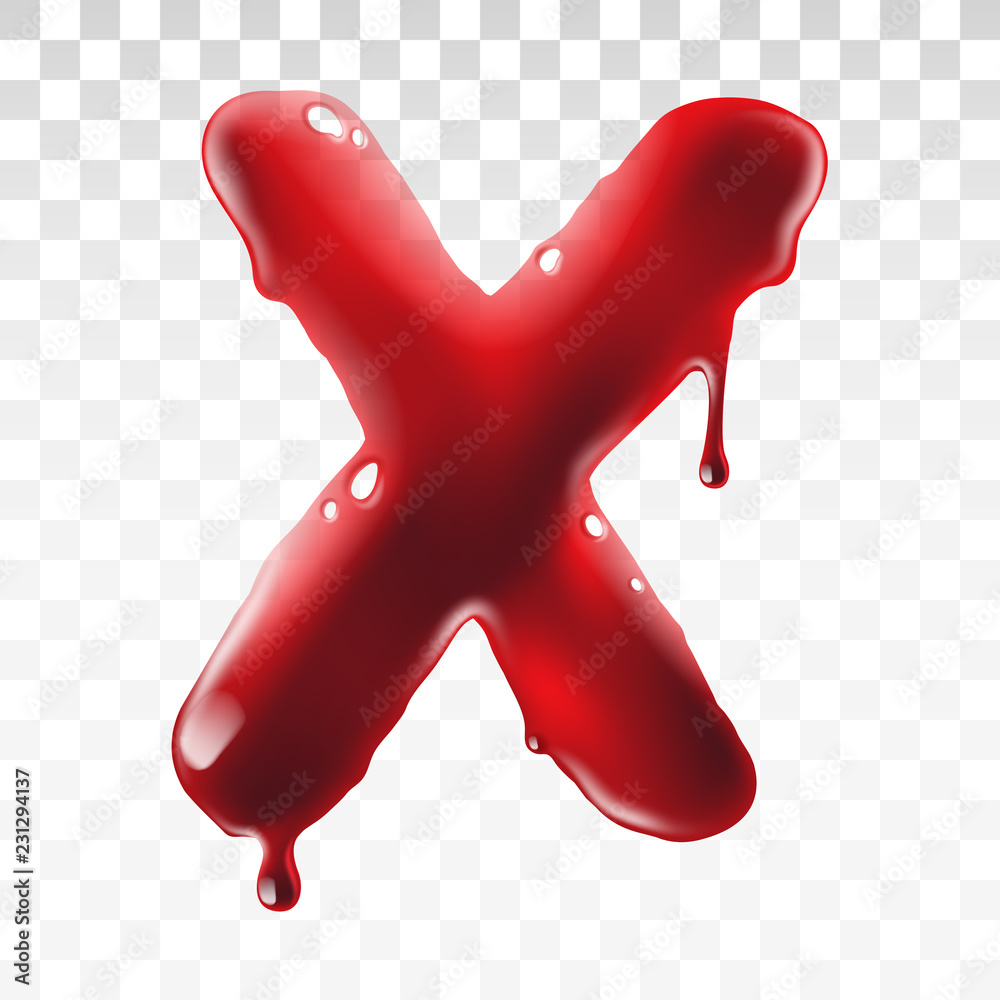 Translucent bloody alphabet isolated on transparent background Stock ...