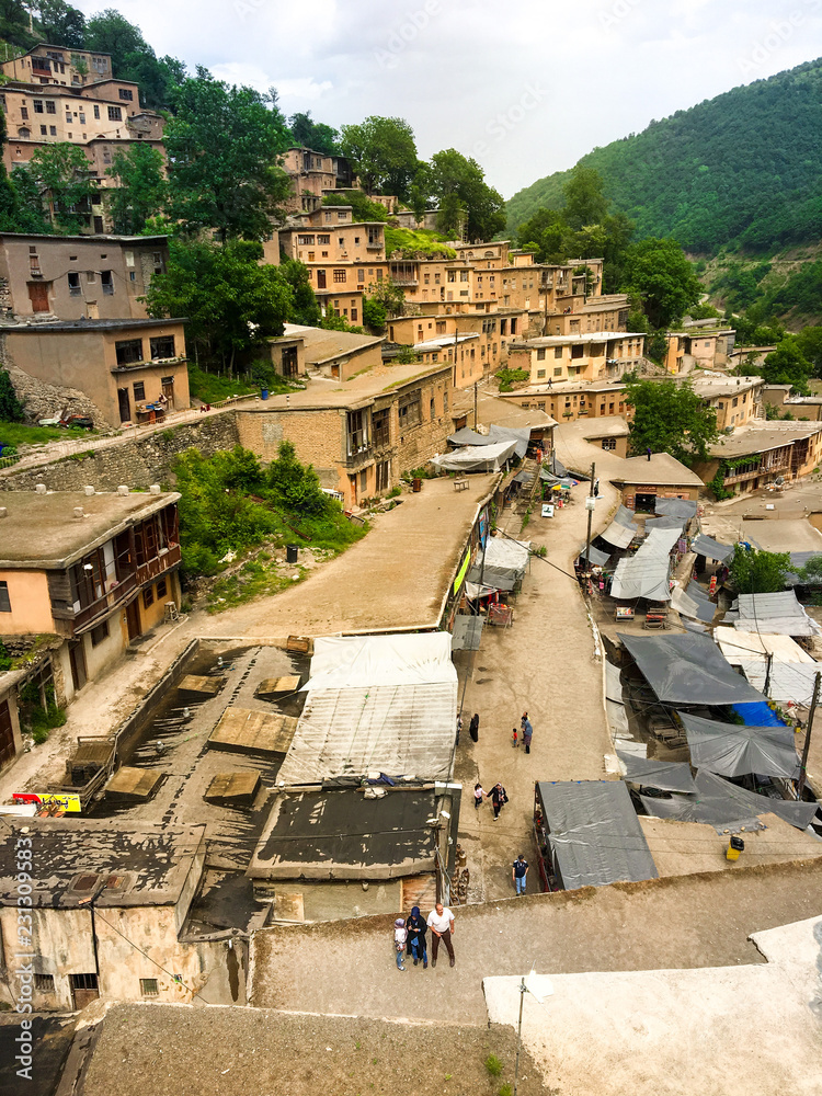 Historical town Masuleh in Gilan Province, Iran. Between great ...