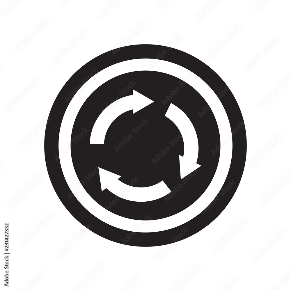 Roundabout sign icon. Trendy Roundabout sign logo concept on white ...