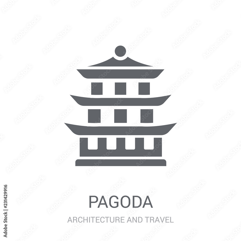 Pagoda icon. Trendy Pagoda logo concept on white background from ...