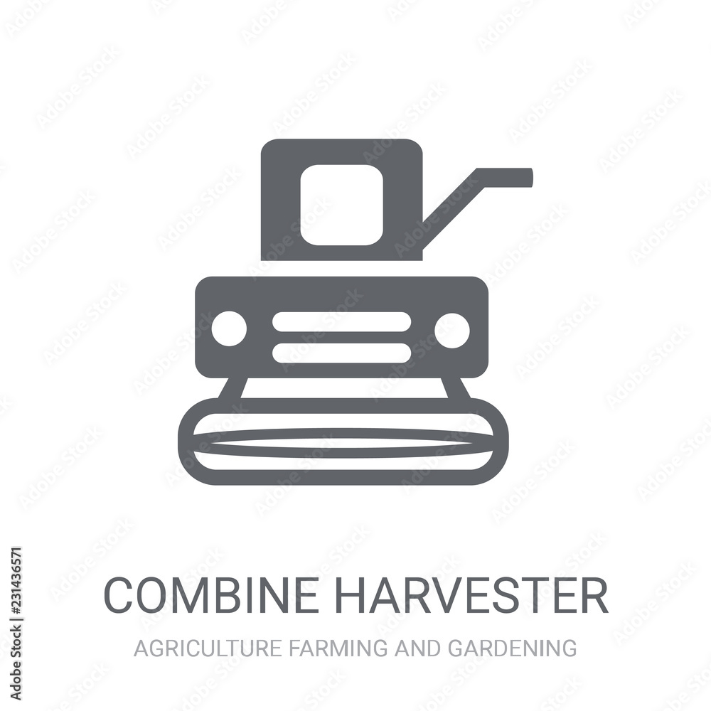 Combine harvester icon. Trendy Combine harvester logo concept on white ...