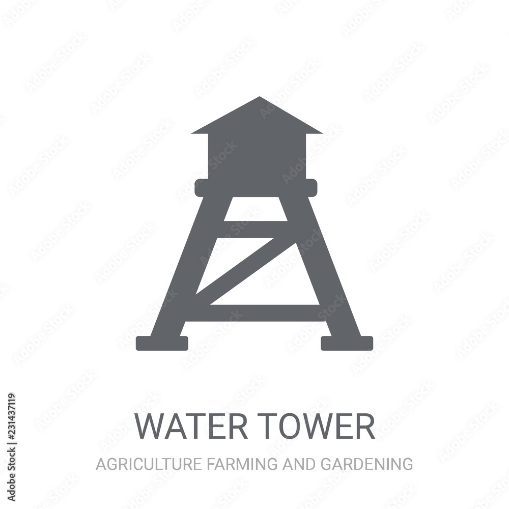 Water tower icon. Trendy Water tower logo concept on white background ...