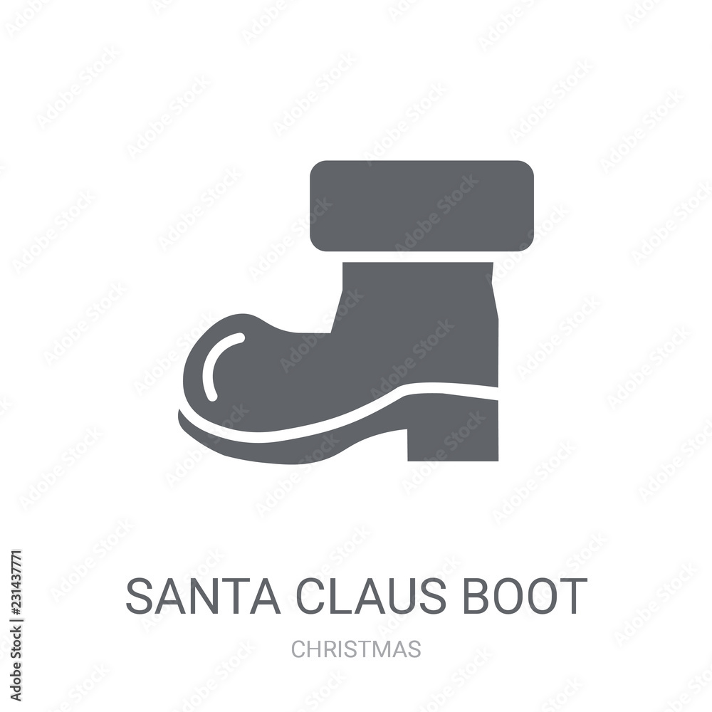 Santa claus boot icon. Trendy Santa claus boot logo concept on white ...