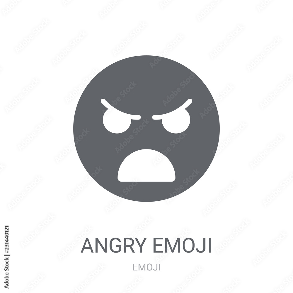 Stock-Vektorgrafik „Angry emoji icon. Trendy Angry emoji logo concept ...