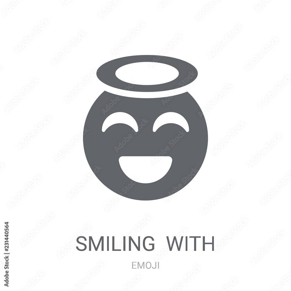 Smiling With Halo emoji icon. Trendy Smiling With Halo emoji logo ...