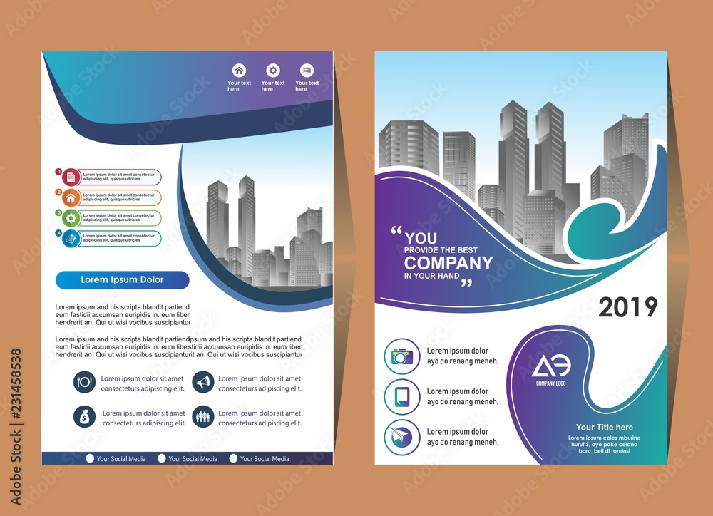 Abstract a4 brochure cover design. Template for banner text, ad ...