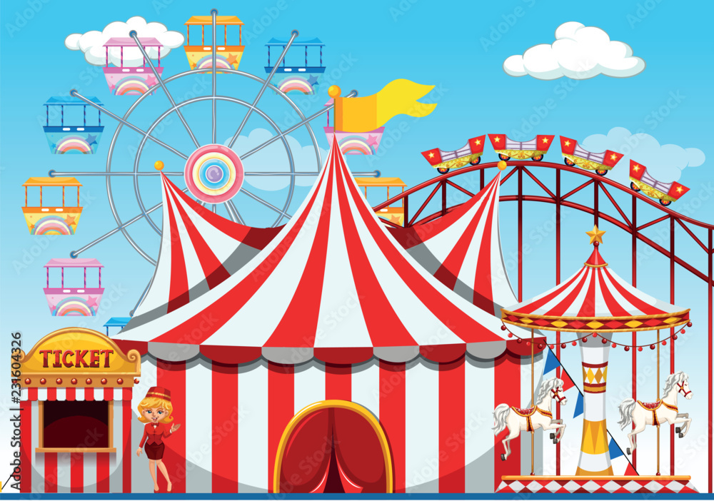 A theme park background Stock Vector | Adobe Stock